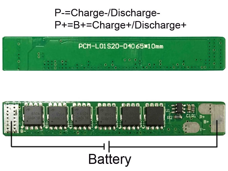1s 20a BMS for 3.6V 3.7V 26650 18650 Li-ion/Lithium/Li-Polymer 3V 3.2V ...