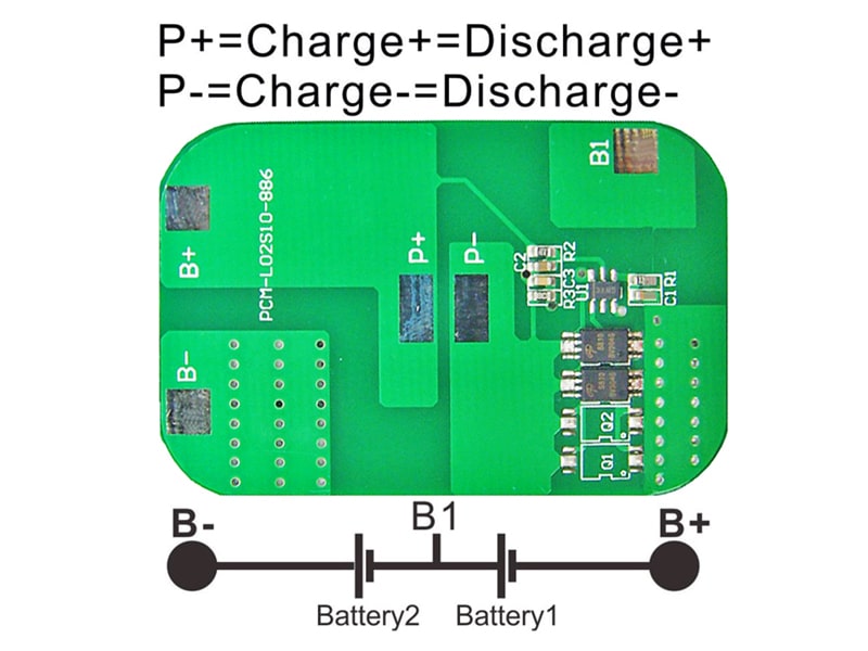 2s3p 10A BMS for 7.2V 7.4V 18650/18500 Li-ion/Lithium/Li-Polymer 6V 6 ...